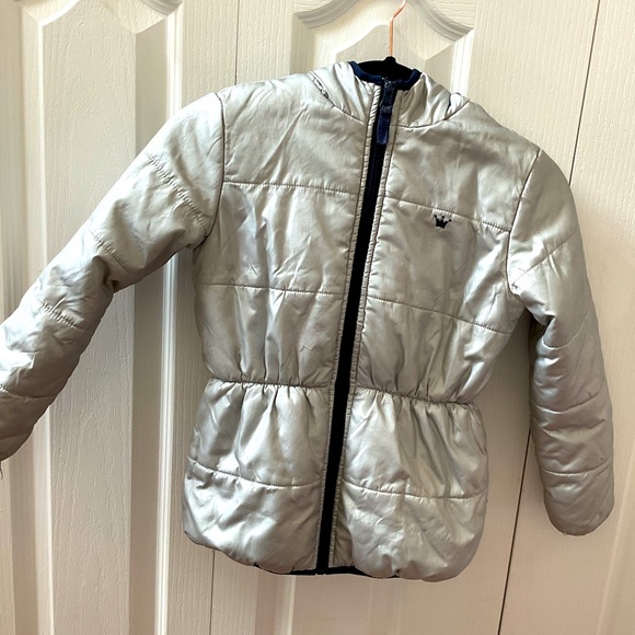 Epk | Jackets & Coats | Silver With Blue Trim Coat | Poshmark